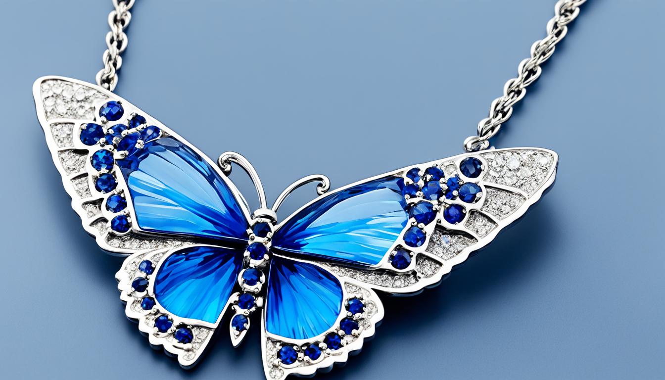 Beautiful Blue Sapphire Butterfly Necklace | Exquisite Jewelry