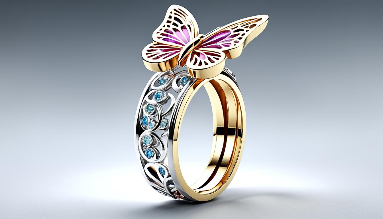Butterfly Moving Ring - Unique Spinning Jewelry Design