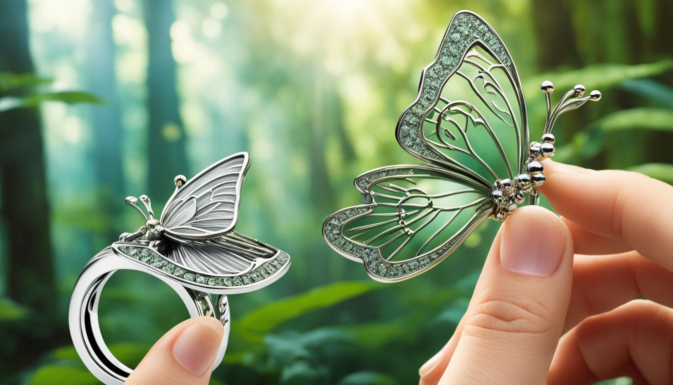 Butterfly Moving Ring - Unique Spinning Jewelry Design