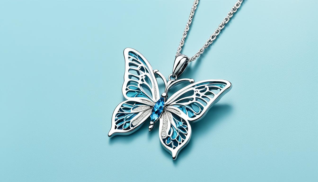 Light Blue Butterfly Necklace - Elegant Jewelry Design