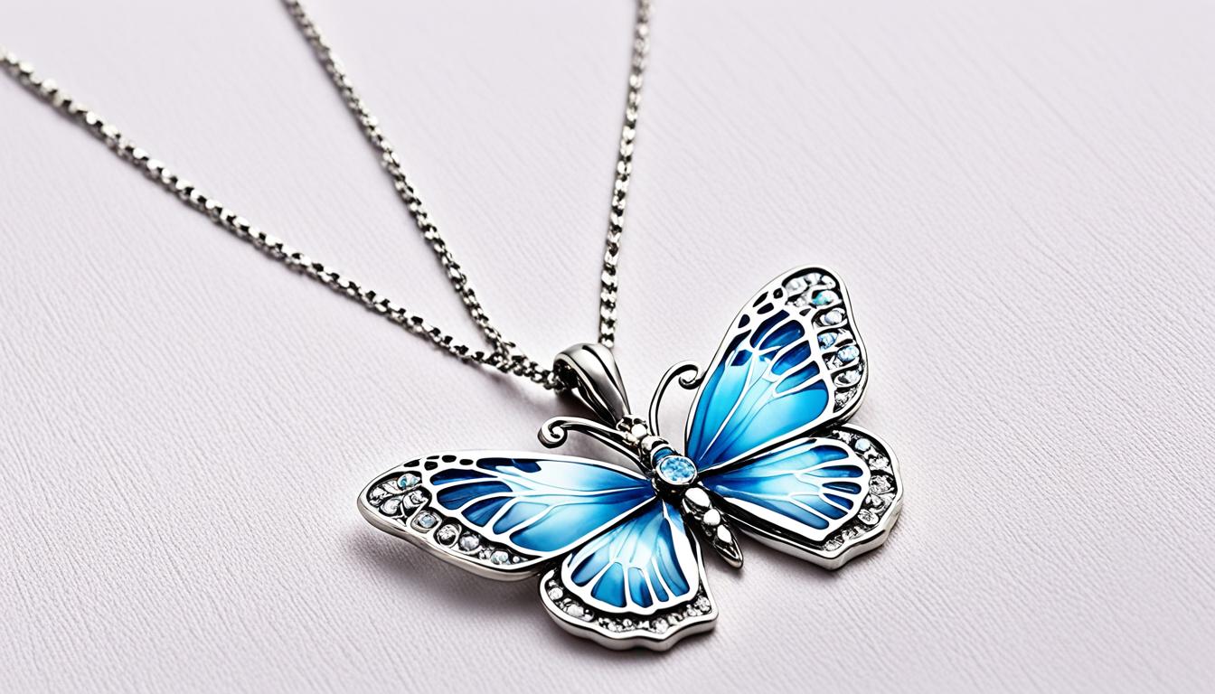 Light Blue Butterfly Necklace - Elegant Jewelry Design