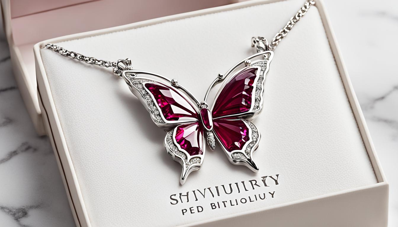Ruby Butterfly Necklace - Elegant Jewelry for Special Occasions