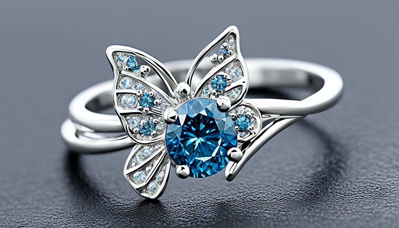 Blue Diamond Butterfly Ring: Elegant Jewelry Collection - The Butterfly ...