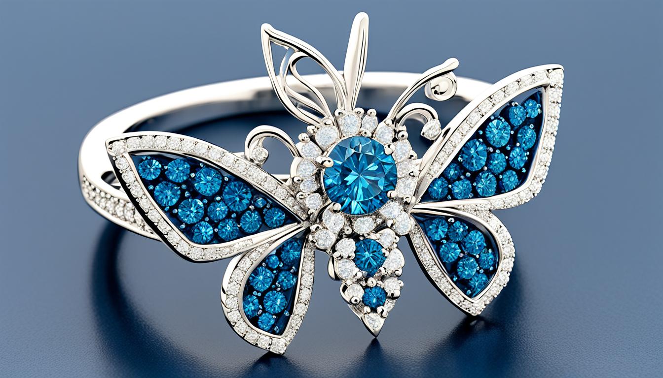 Blue Diamond Butterfly Ring: Elegant Jewelry Collection - The Butterfly ...